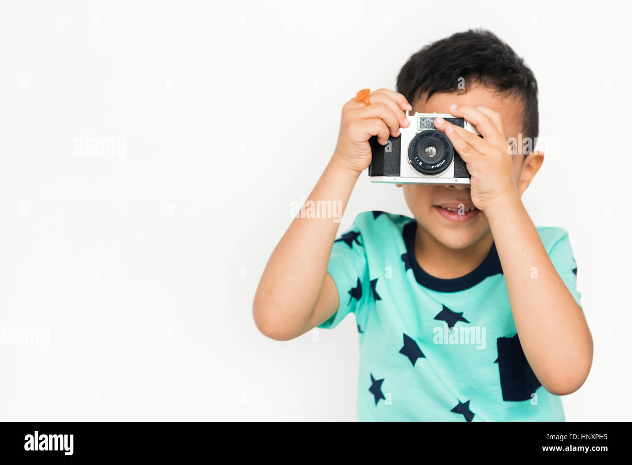 Little Boy Camera Studio Concept Stock Photo - Alamy