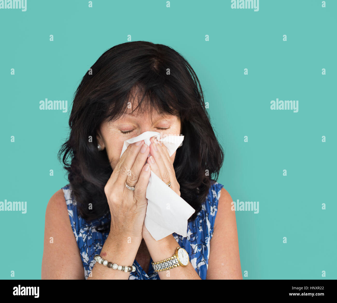 Woman Tissue Crying Sneezing Concept Stock Photo - Alamy