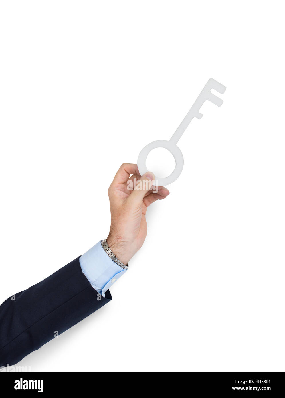 Business Man Holding Key Stock Photo - Alamy