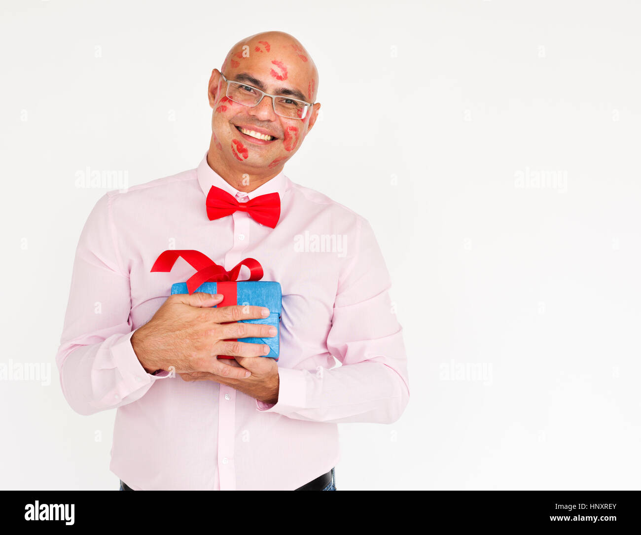 Man Smiling Happiness Gift Present Portrait Concept Stock Photo - Alamy