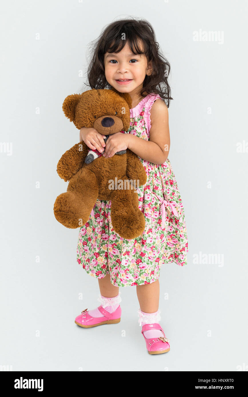 Kid Pose Standing Studio Concept Stock Photo - Alamy