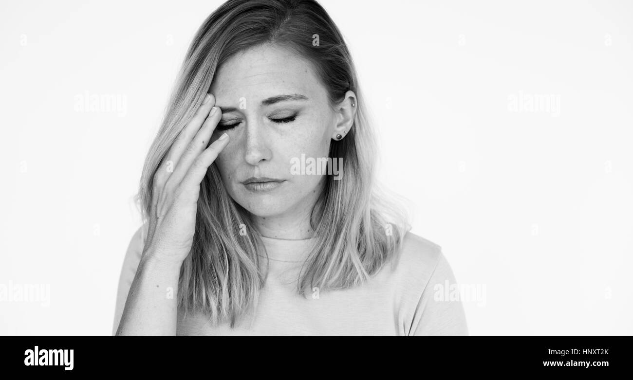 Woman Serious Studio Portrait Concept Stock Photo - Alamy