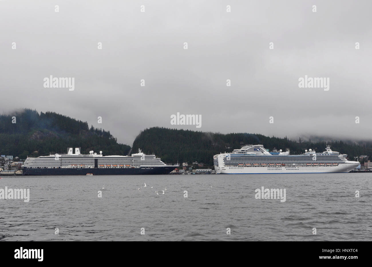 Two cruises at ketchikan harbor, alaska Stock Photo - Alamy