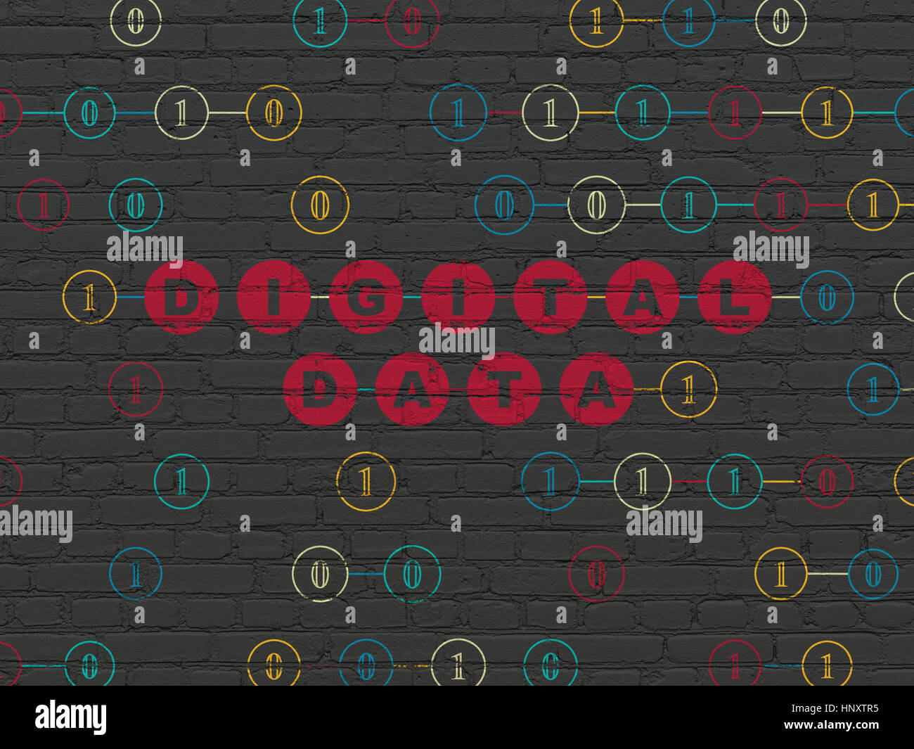 Information concept: Digital Data on wall background Stock Photo - Alamy