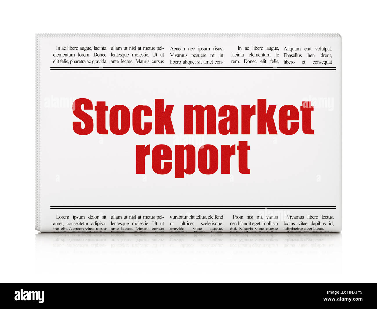 Currency concept: newspaper headline Stock Market Report Stock Photo ...