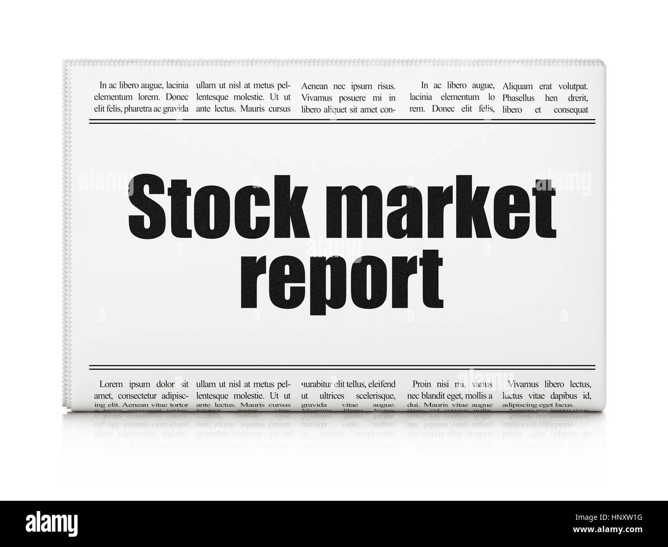 Banking concept: newspaper headline Stock Market Report Stock Photo - Alamy