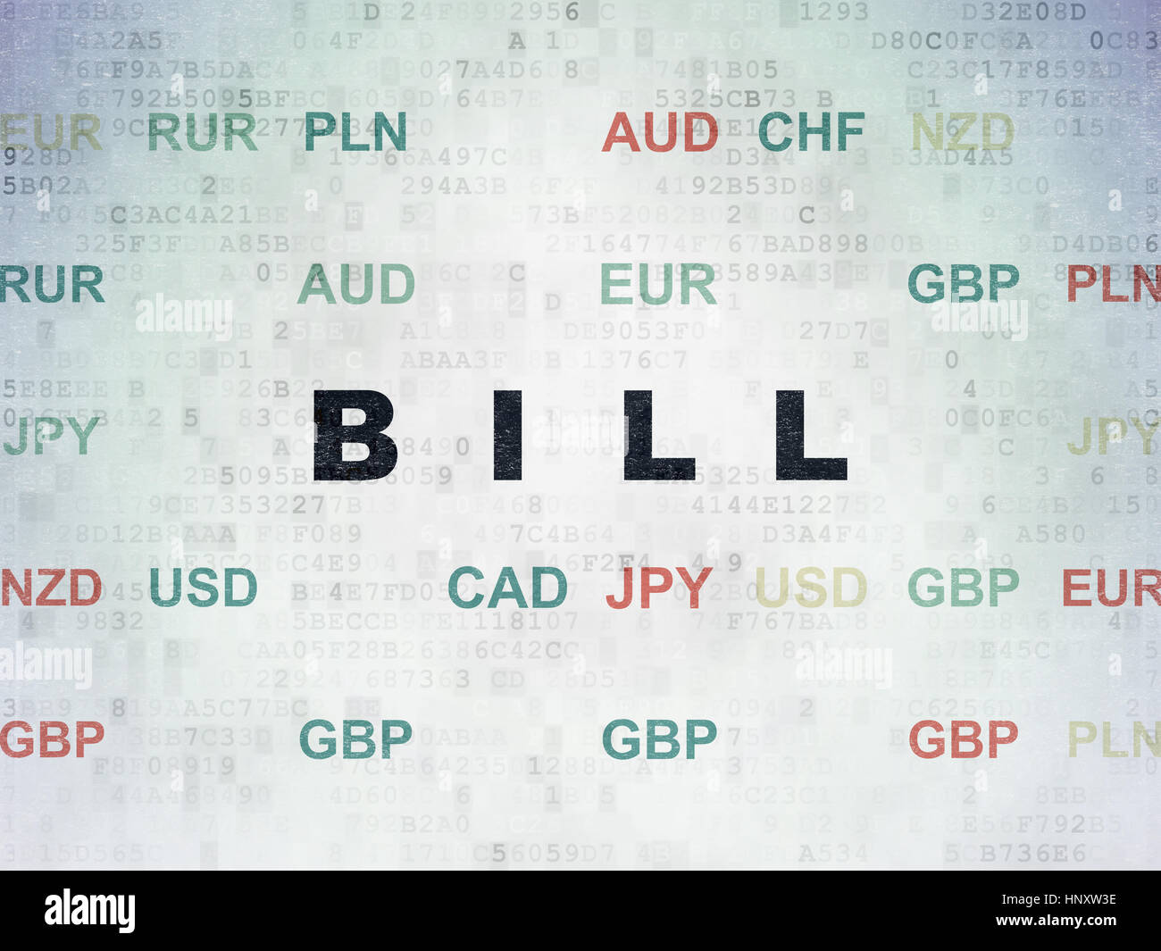 Banking concept: Bill on Digital Data Paper background Stock Photo - Alamy
