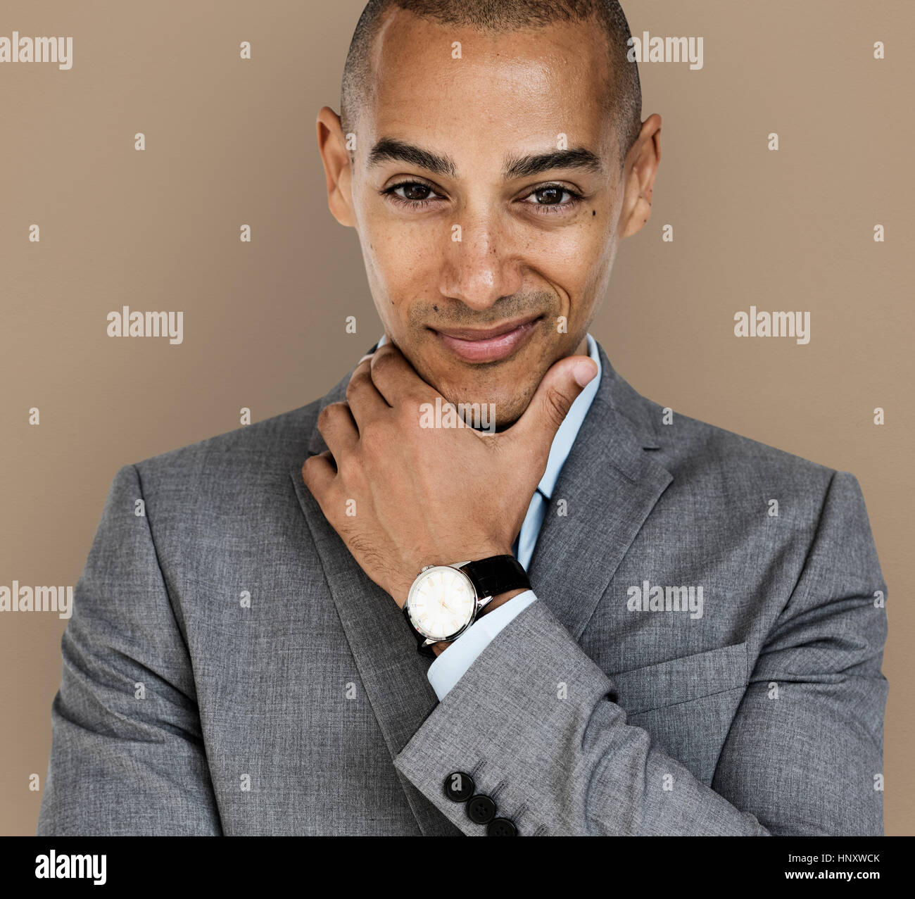 African man smirking hi-res stock photography and images - Alamy