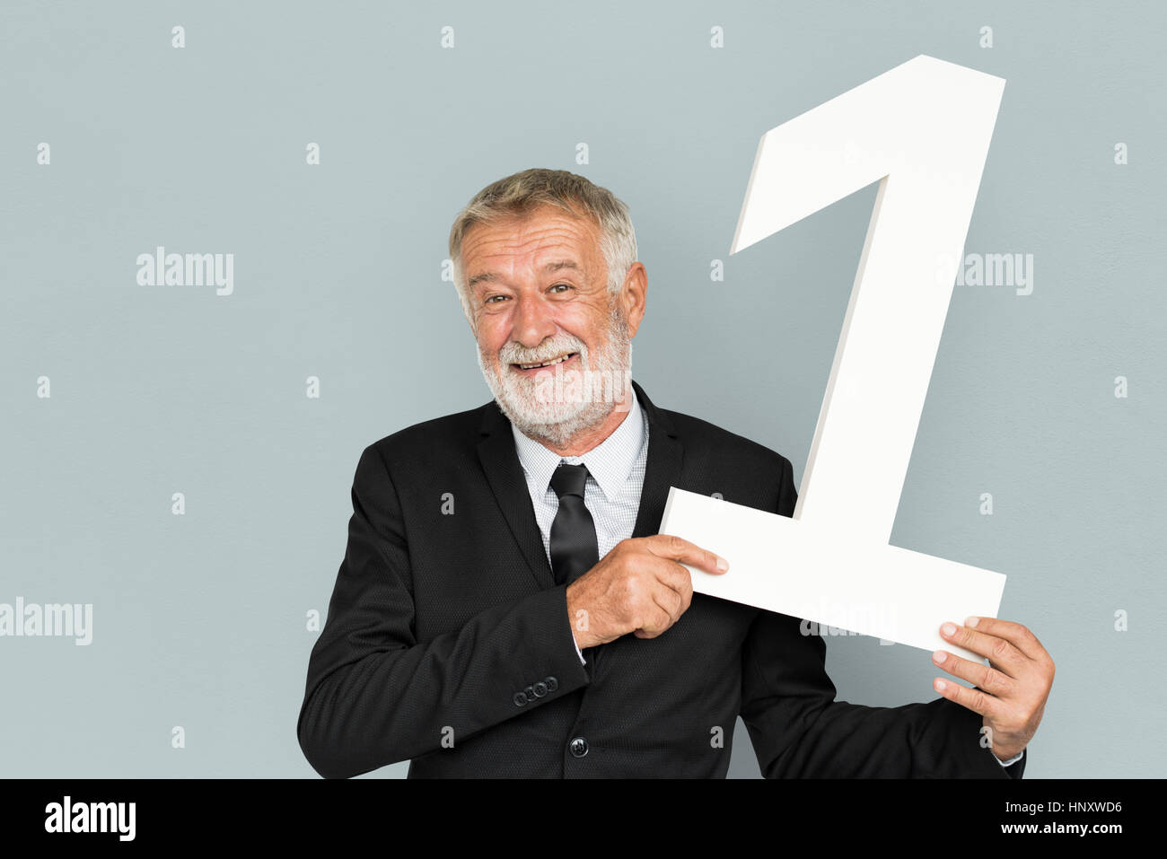 Caucasian Business Man Rank Number One Stock Photo - Alamy