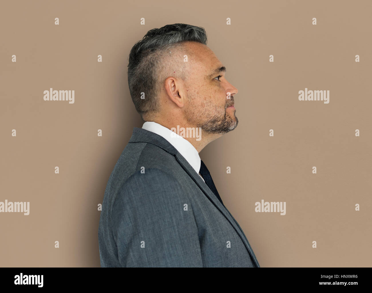 Caucasian Man Side View Business Wear Stock Photo - Alamy
