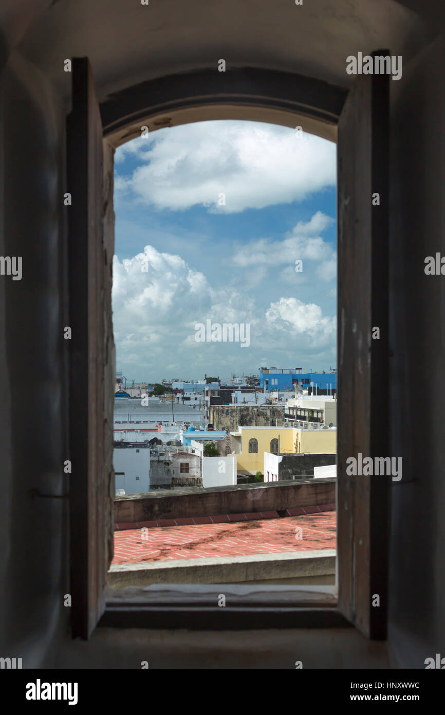 OPEN WINDOW CASTILLO SAN CRISTOBAL OLD TOWN SAN JUAN PUERTO RICO Stock ...