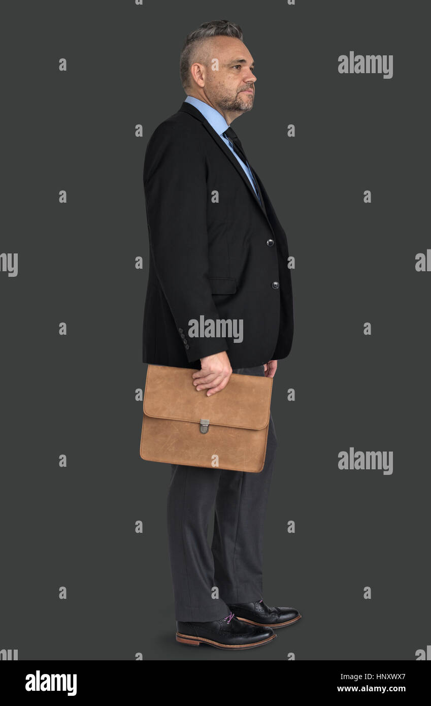 Caucasian Business Man Side View Stock Photo - Alamy