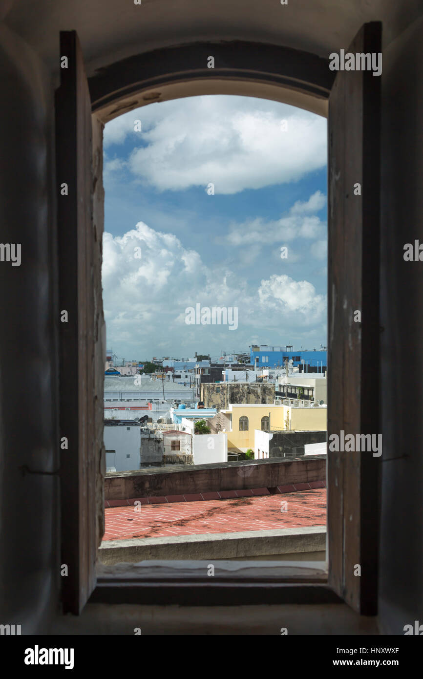 OPEN WINDOW CASTILLO SAN CRISTOBAL OLD TOWN SAN JUAN PUERTO RICO Stock ...