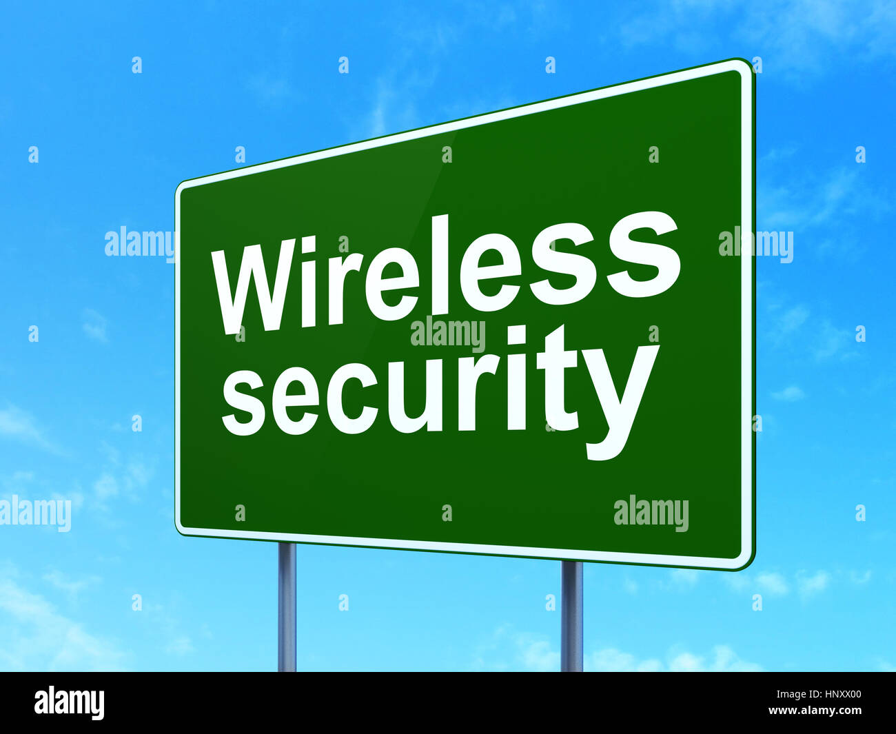 Security concept: Wireless Security on road sign background Stock Photo ...