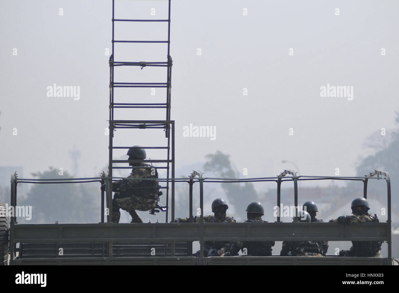 Kathmandu, Nepal. 16th Feb, 2017. Nepalese Army Soldiers performing ...