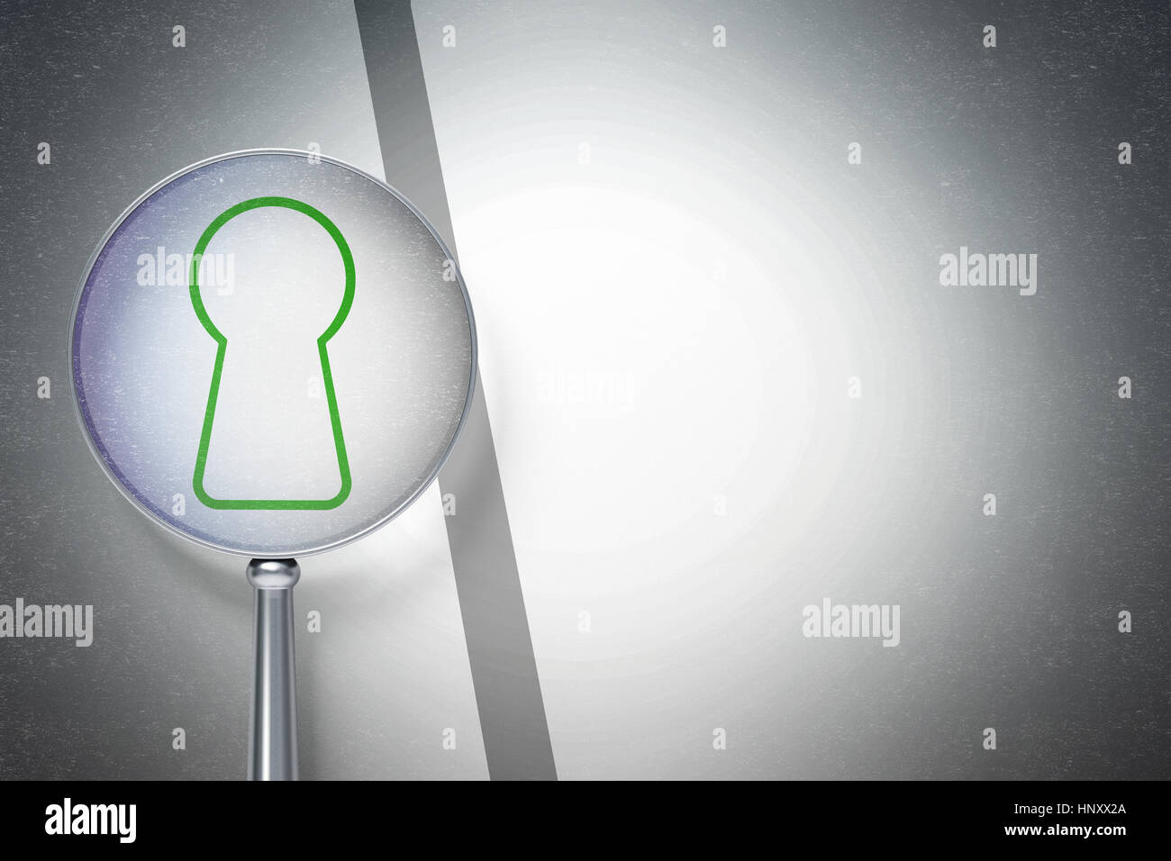 Security concept: Keyhole with optical glass on digital background ...
