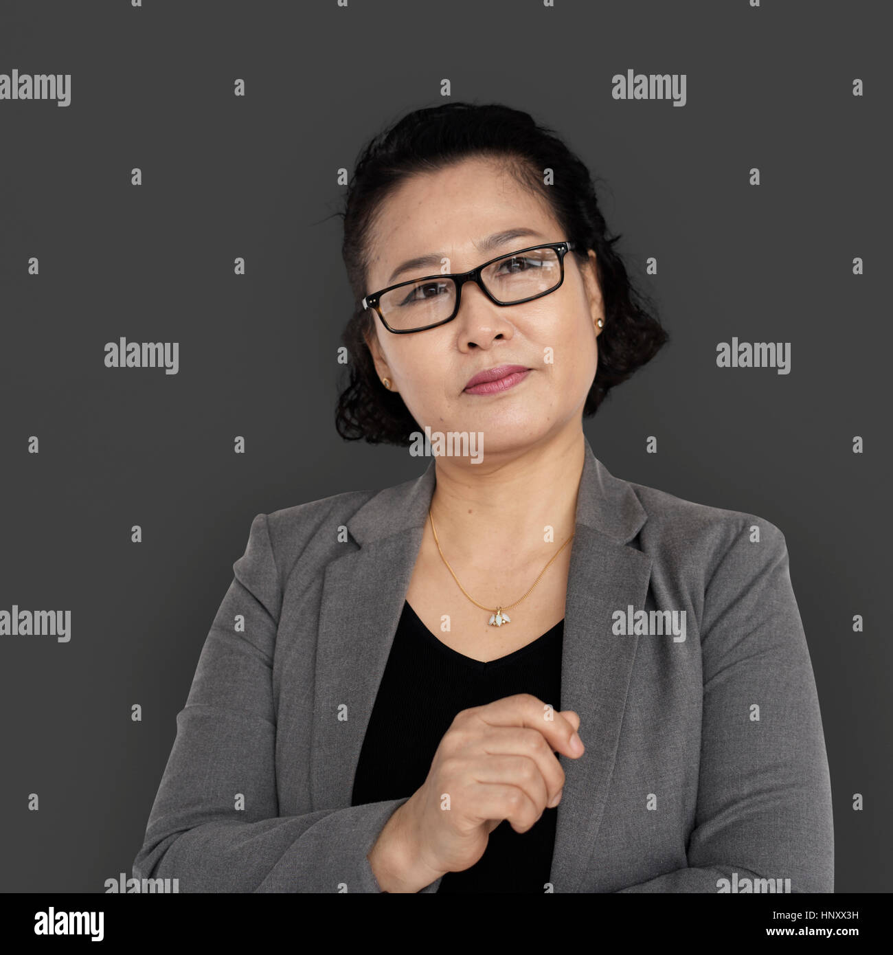 Asian business woman thinking hi-res stock photography and images - Alamy