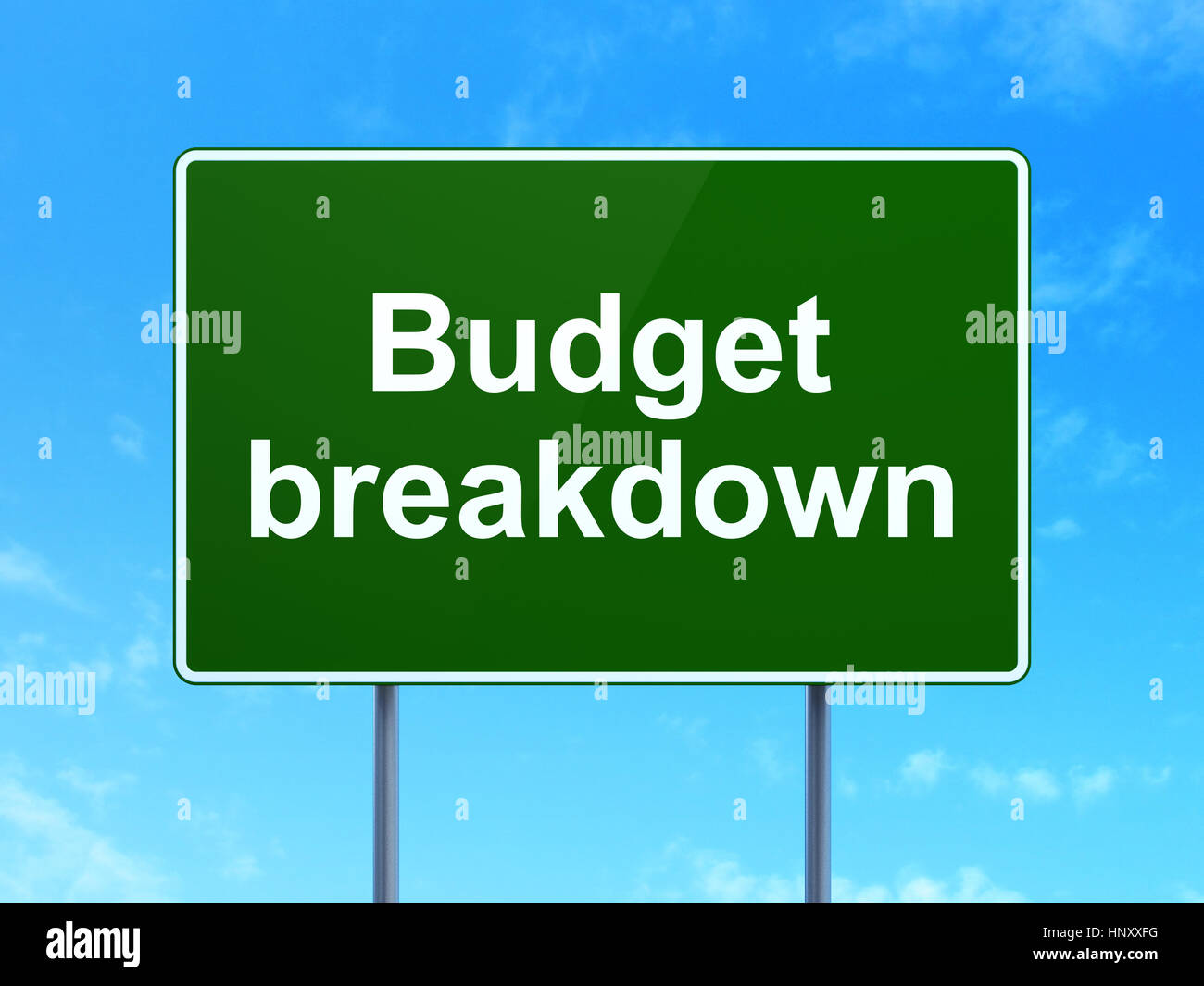 Finance concept: Budget Breakdown on road sign background Stock Photo ...