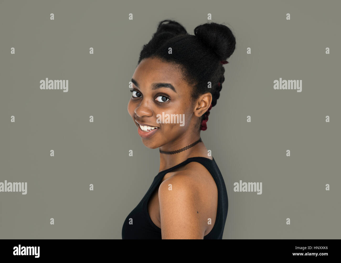 African Woman Smiling Happiness Portrait Stock Photo - Alamy