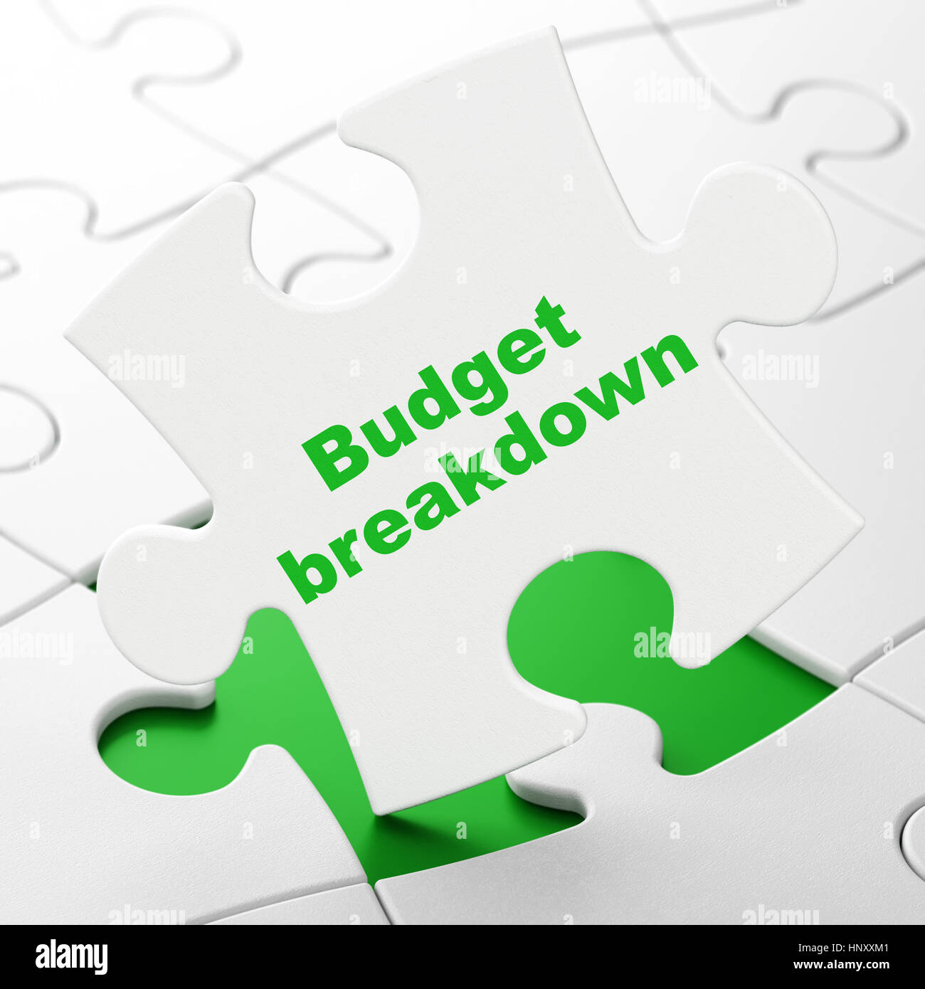 Finance concept: Budget Breakdown on puzzle background Stock Photo - Alamy