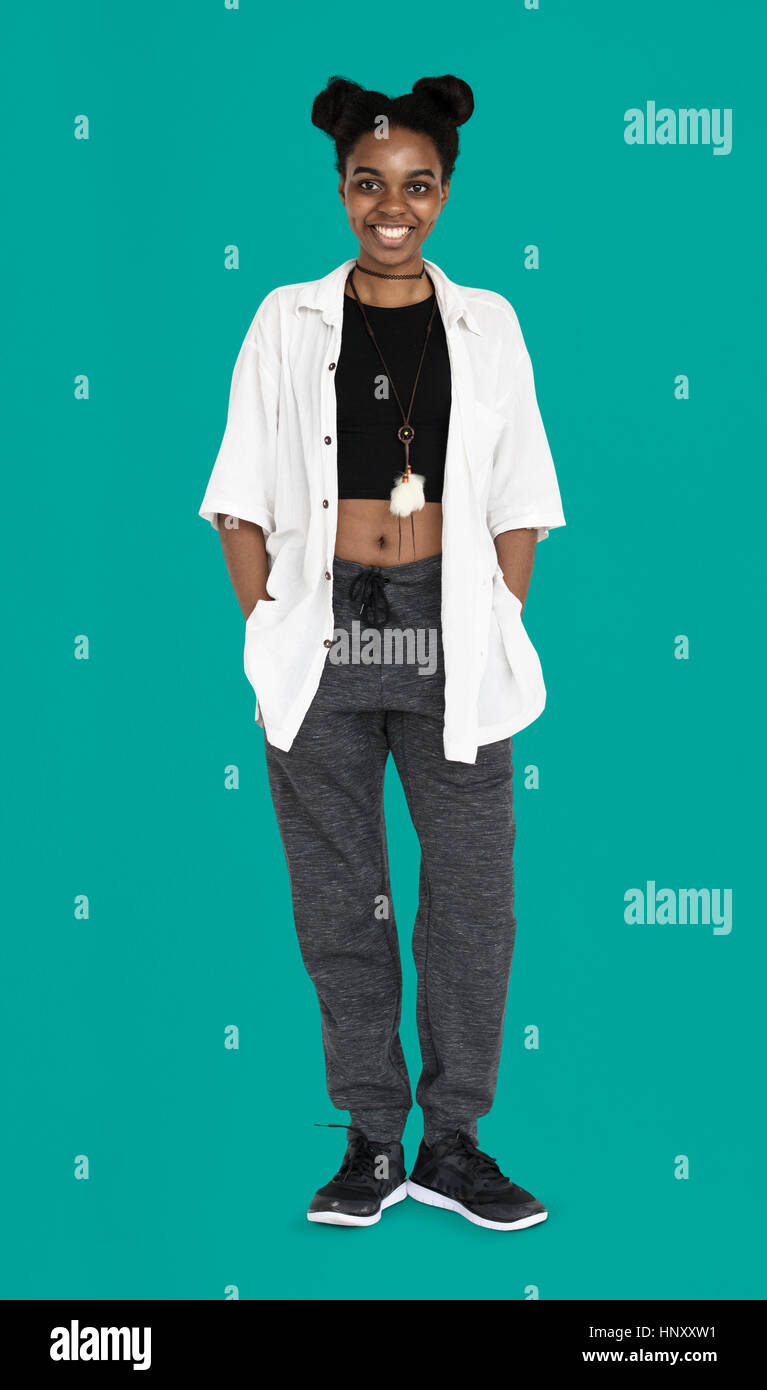 African Descent Girl Casual Smiling Stock Photo - Alamy