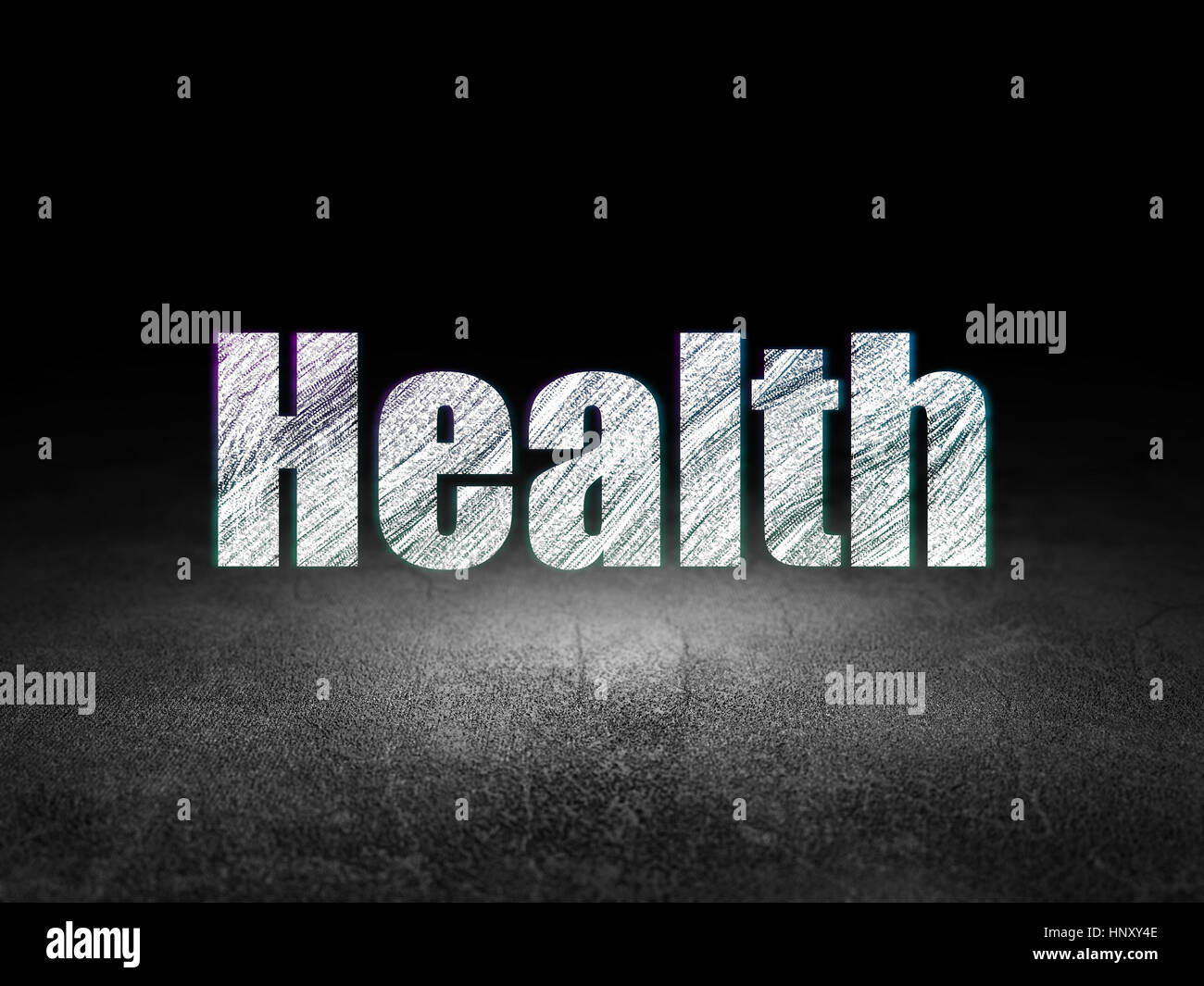 Healthcare concept: Health in grunge dark room Stock Photo - Alamy
