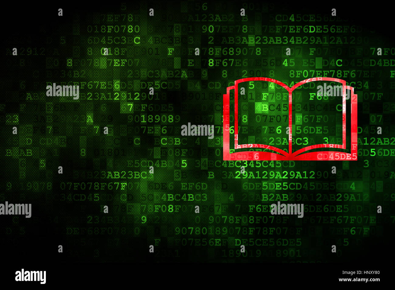 Science concept: Book on digital background Stock Photo - Alamy