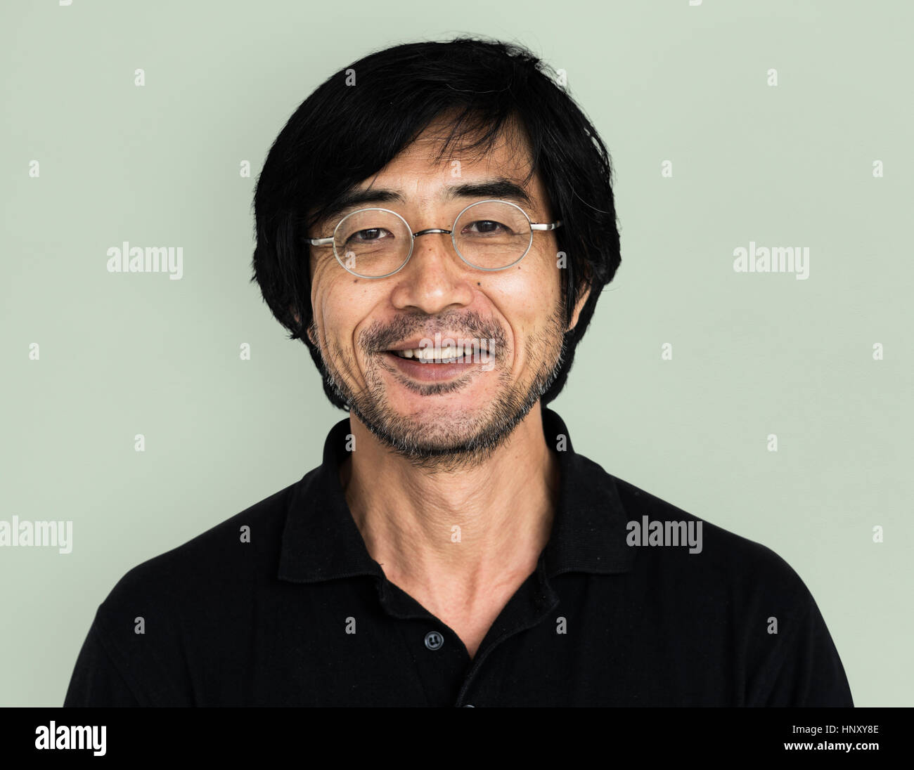 Asian Man Smiling Happy Shoot Stock Photo - Alamy