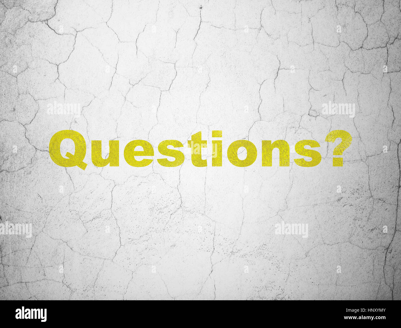 Learning concept: Questions? on wall background Stock Photo - Alamy