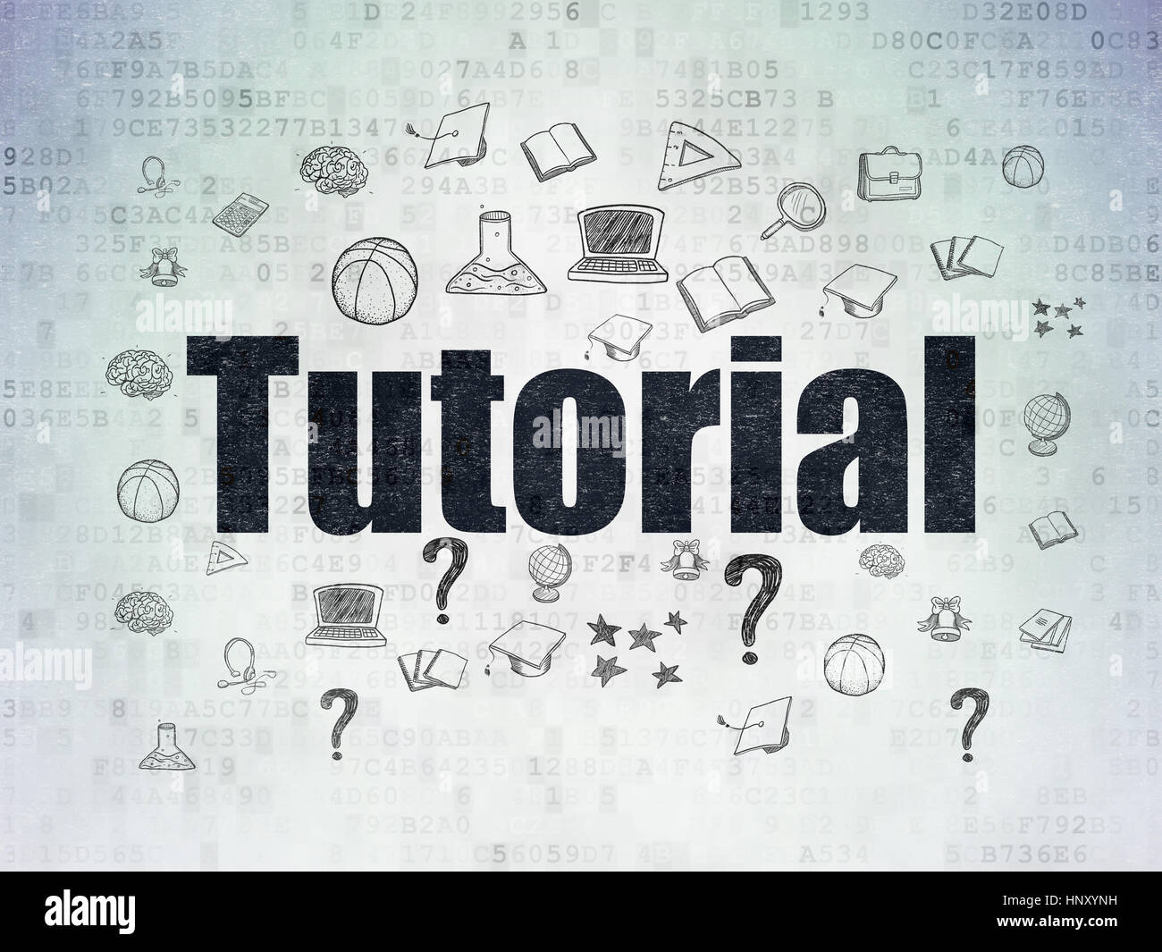 Learning concept: Tutorial on Digital Data Paper background Stock Photo ...