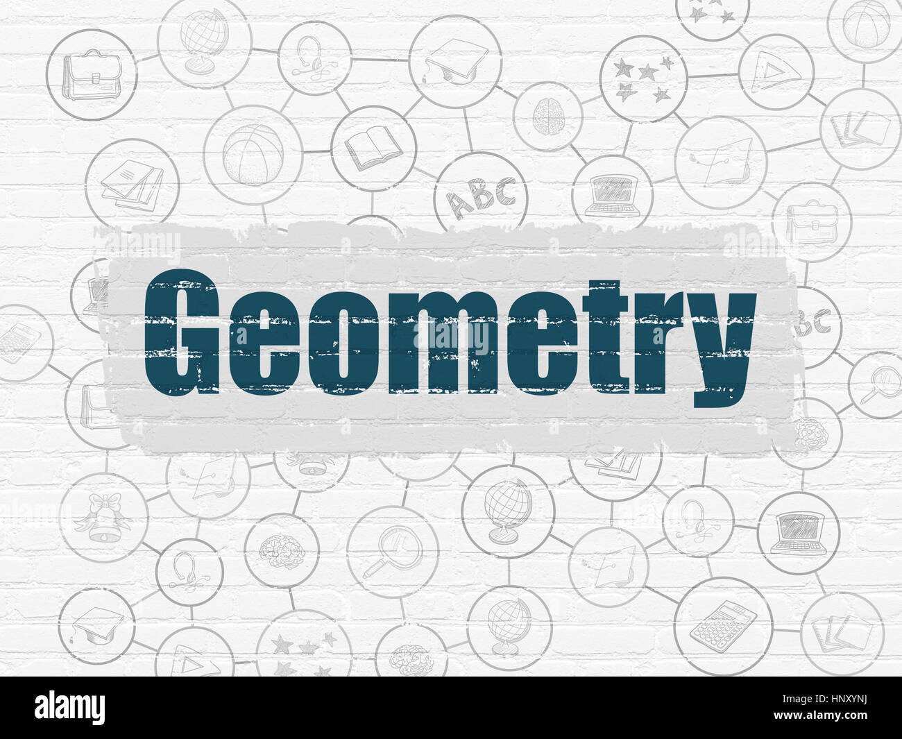 Education concept: Geometry on wall background Stock Photo - Alamy