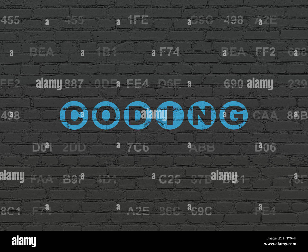 Software concept: Coding on wall background Stock Photo - Alamy