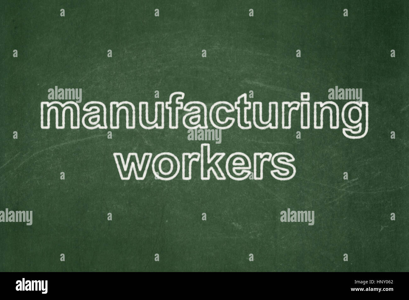 Manufacuring concept: Manufacturing Workers on chalkboard background ...