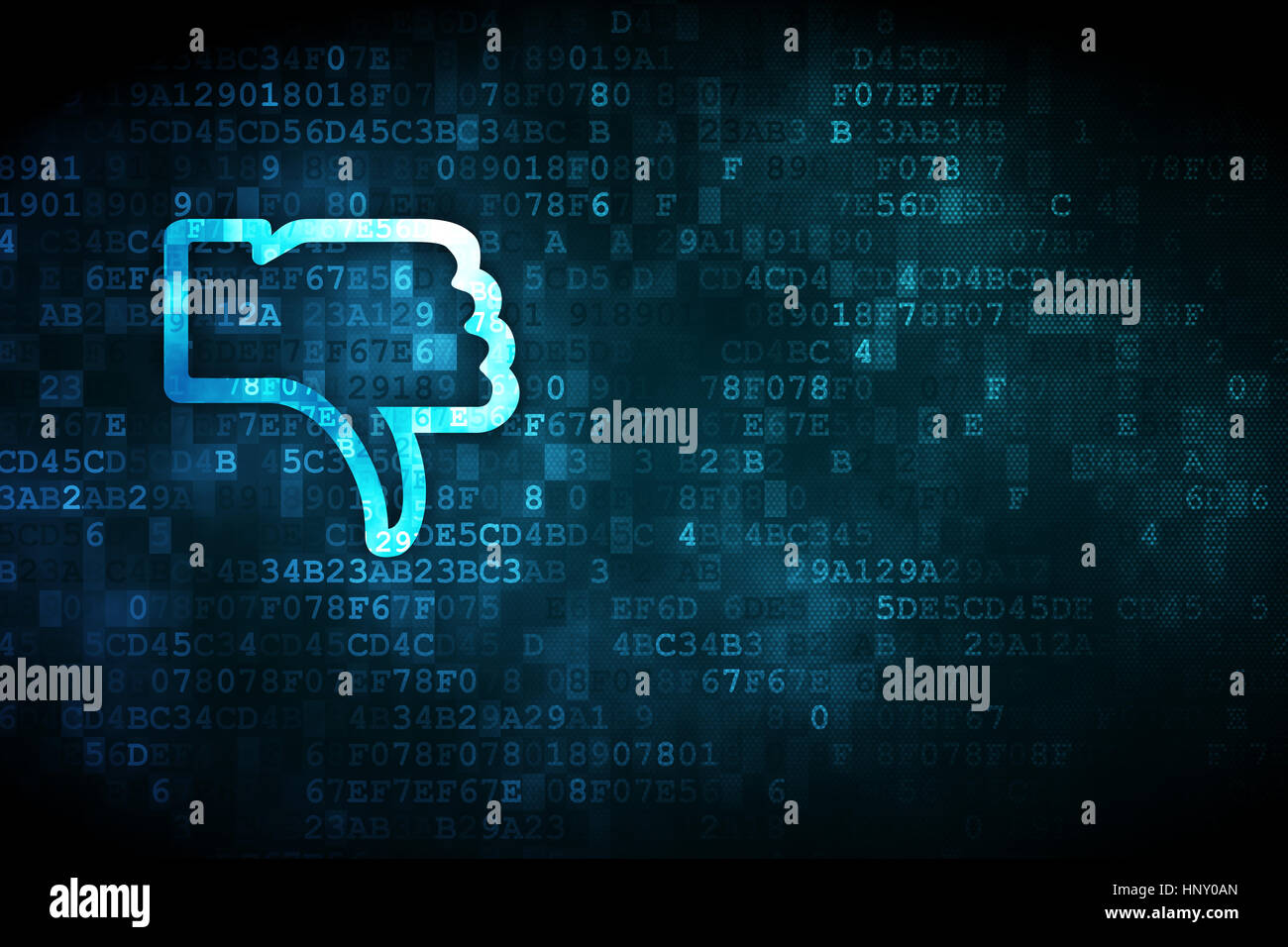 Social network concept: Thumb Down on digital background Stock Photo ...