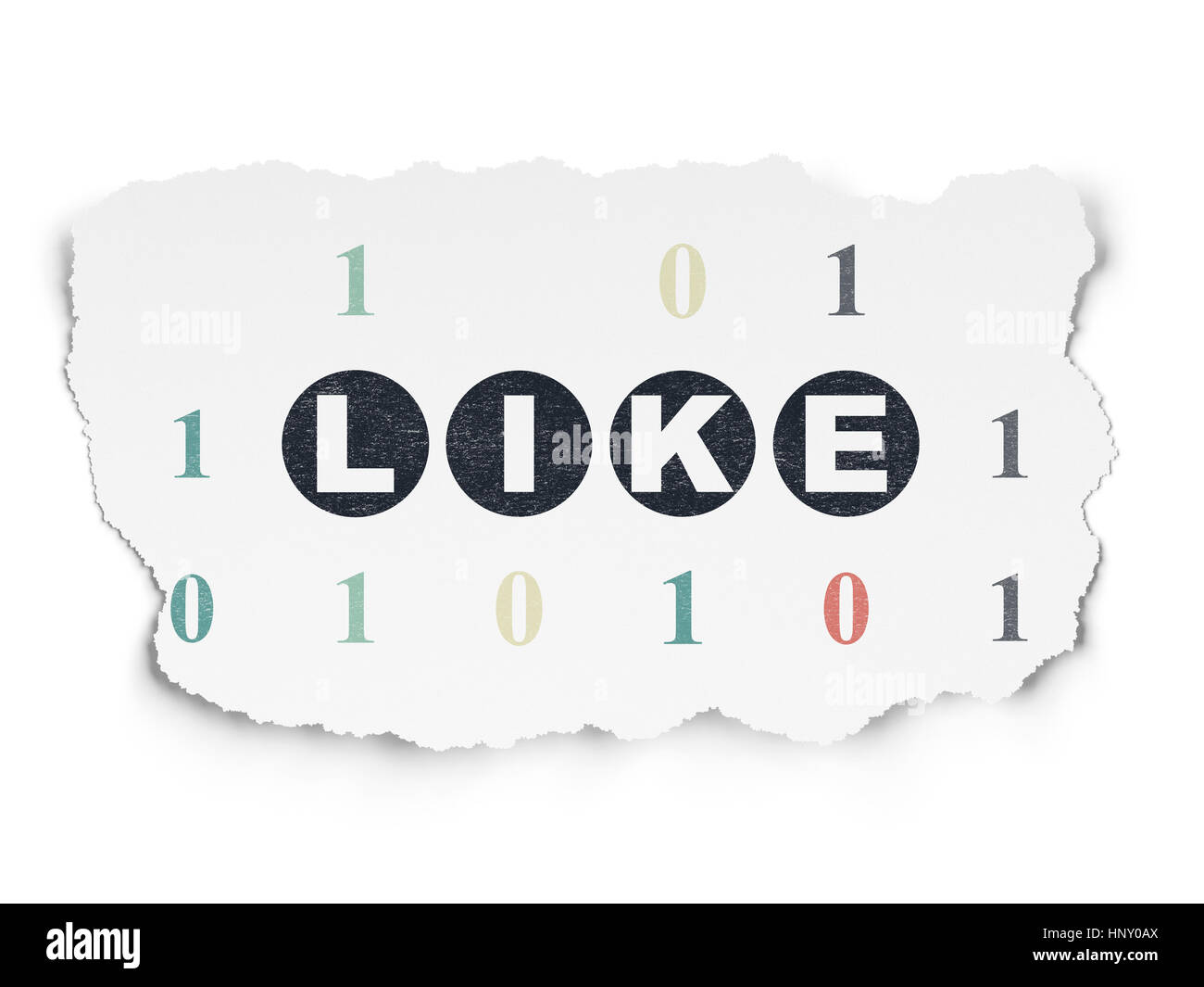 Social media concept: Like on Torn Paper background Stock Photo - Alamy