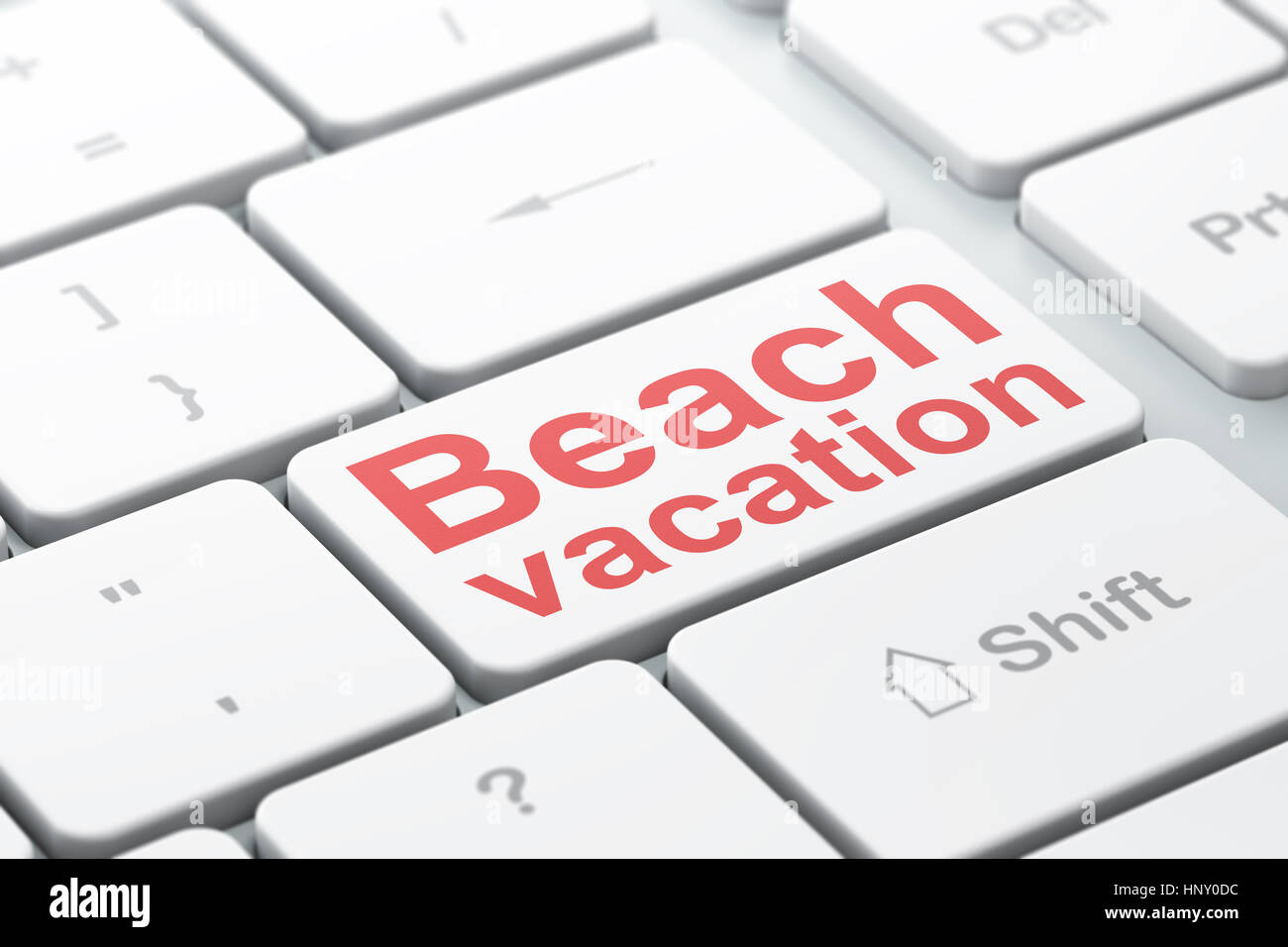 Travel concept: Beach Vacation on computer keyboard background Stock ...