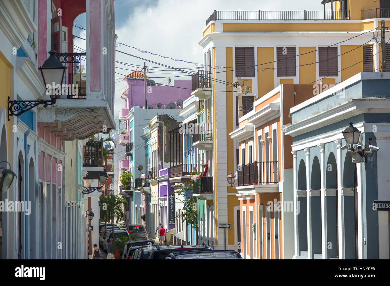 COLORFUL BUILDINGS CALLE SOL OLD TOWN SAN JUAN PUERTO RICO Stock Photo ...