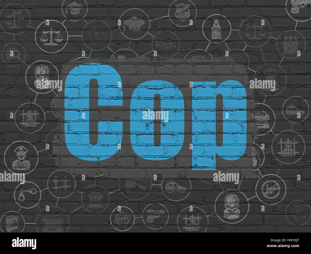 Law concept: Cop on wall background Stock Photo - Alamy