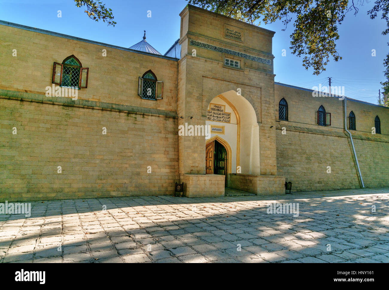 Juma Mosque - the most ancient mosque in Russia. Old trees Platanus ...