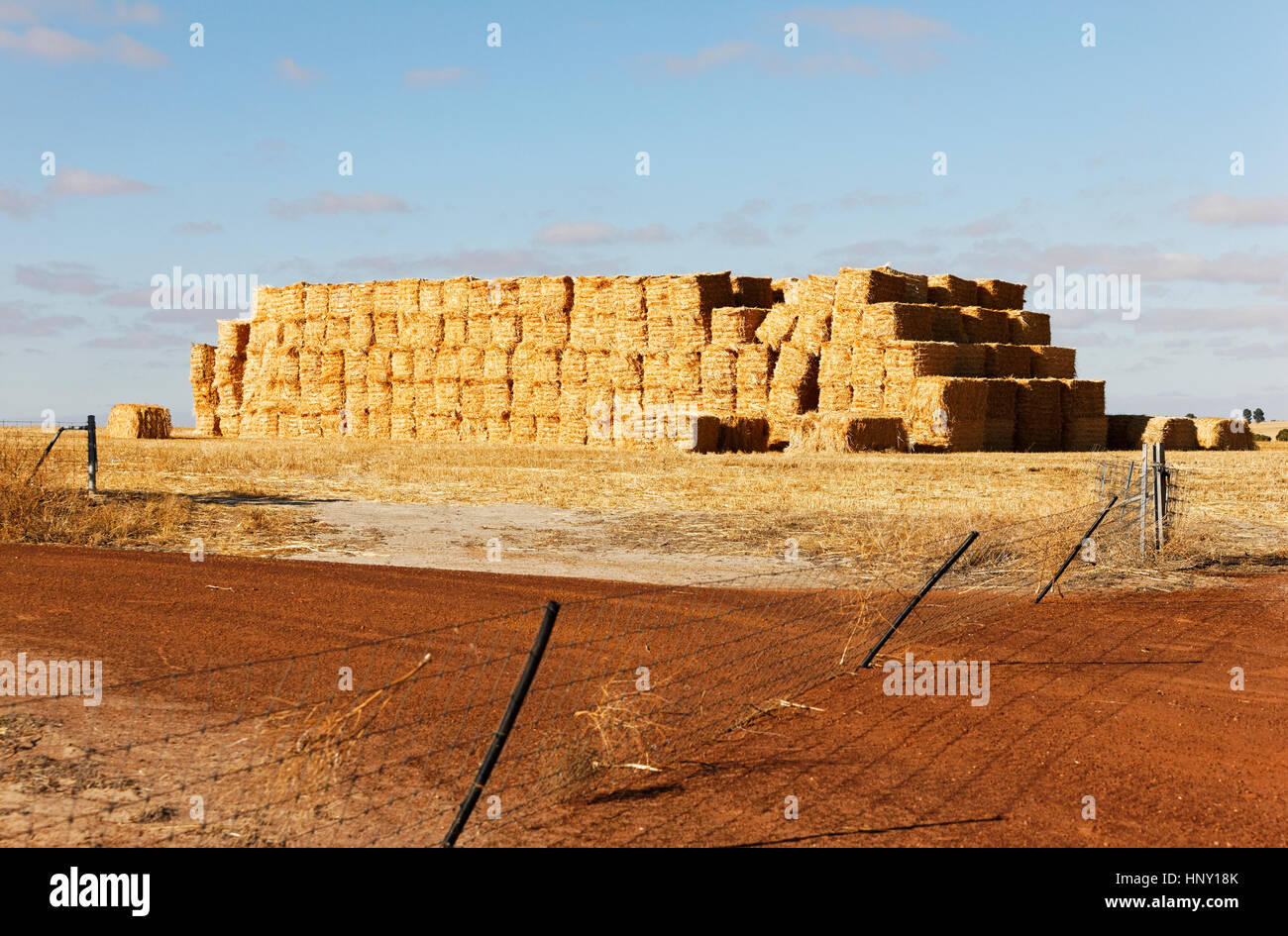 Hay stack on farmland, Western Australia Stock Photo - Alamy