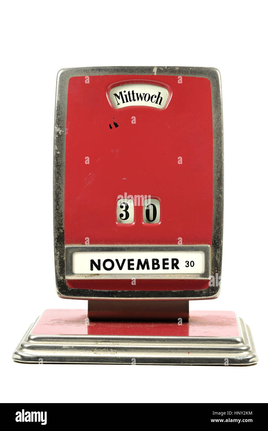 old perpetual calendar in German language showing 30th of November ...