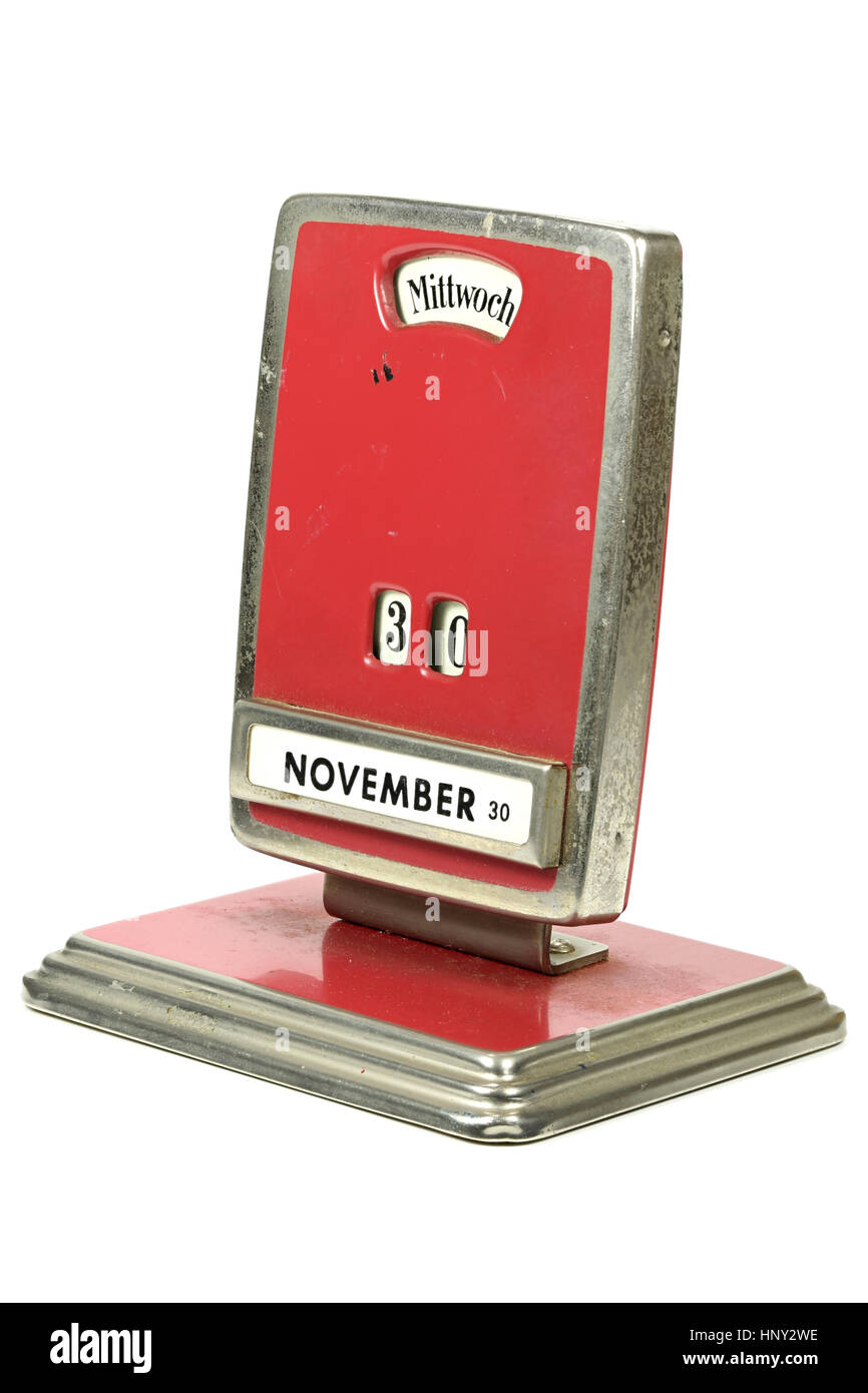 old perpetual calendar in German language showing 30th of November ...