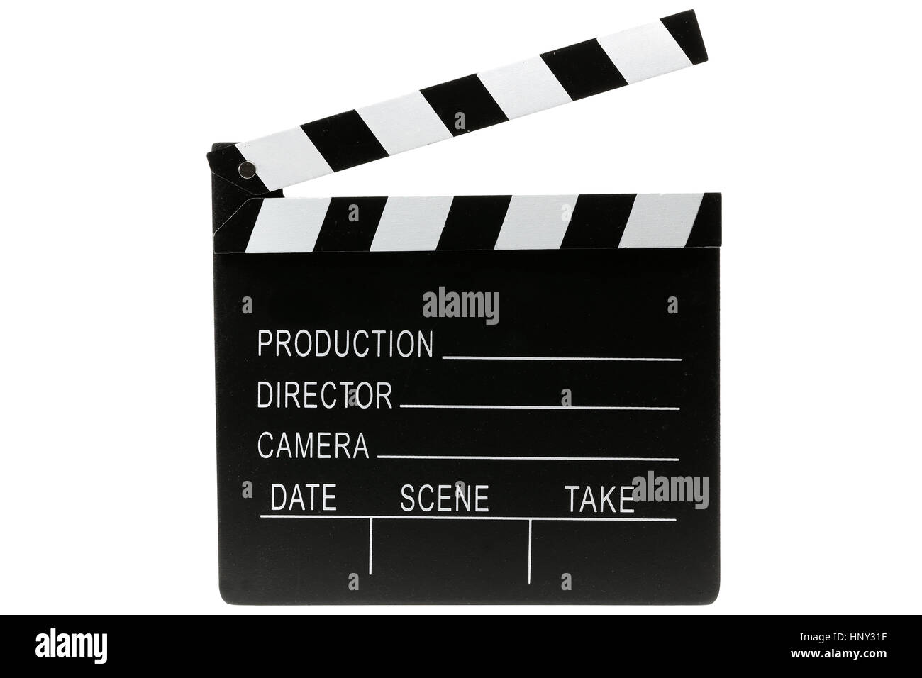 blank clapperboard isolated on white background Stock Photo - Alamy