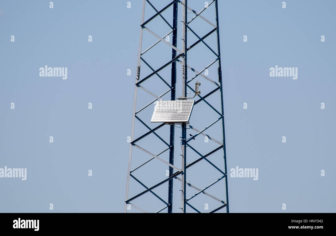 Solar cells to provide power transmission antenna Stock Photo - Alamy