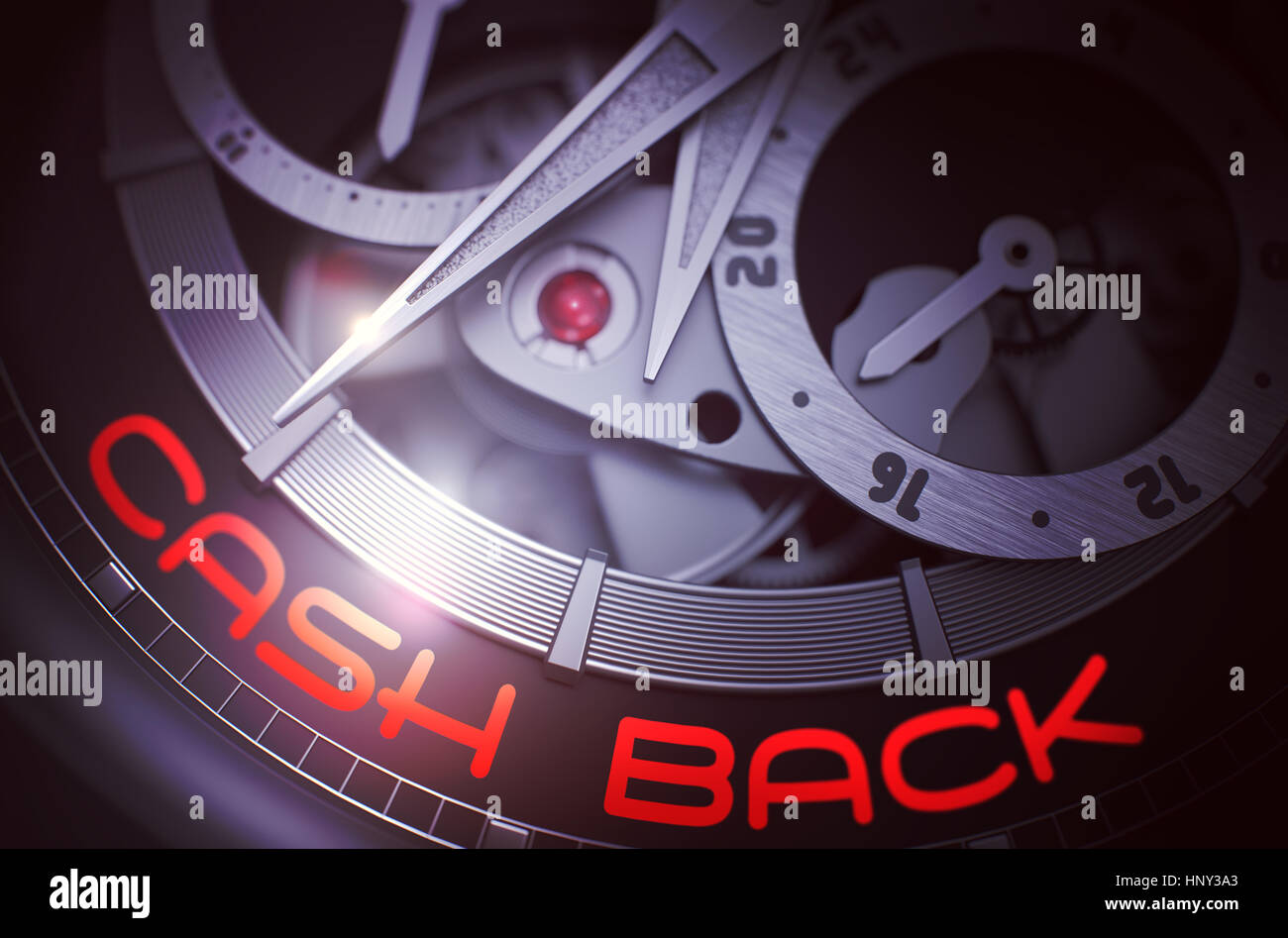 Cash Back on the Automatic Men Pocket Watch Mechanism. 3D Stock Photo ...