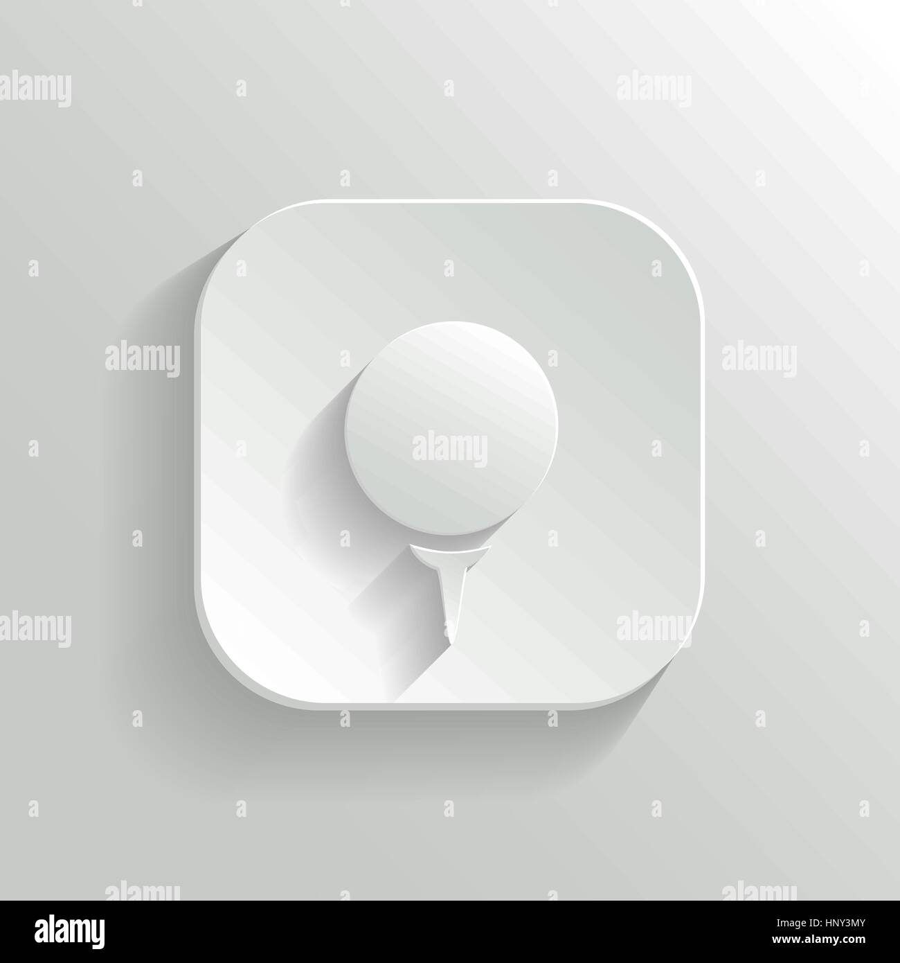 Golf icon - vector white app button with shadow Stock Vector Image ...