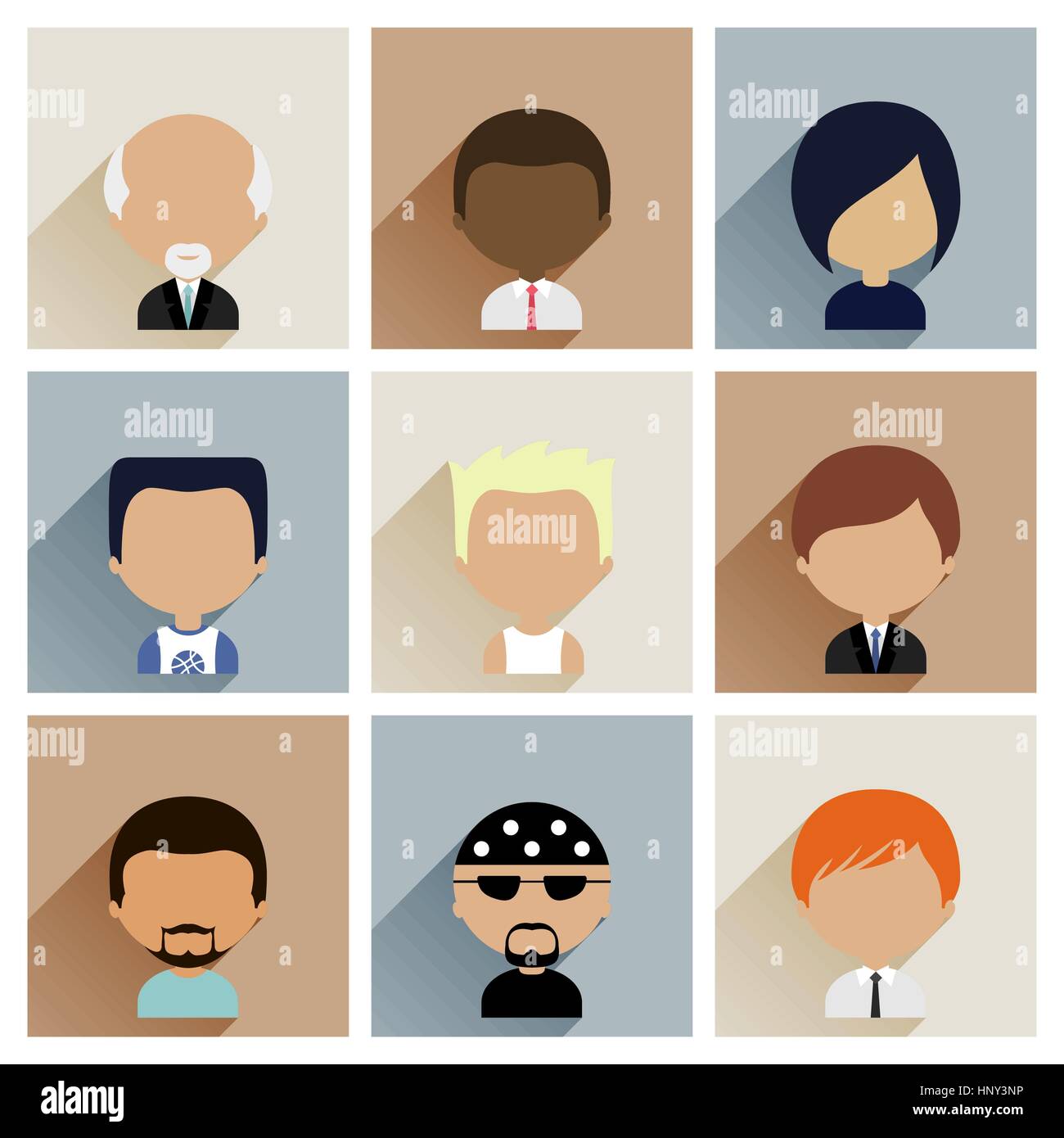 Colorful Avatars Icons Set in Flat Style Stock Vector Image & Art - Alamy