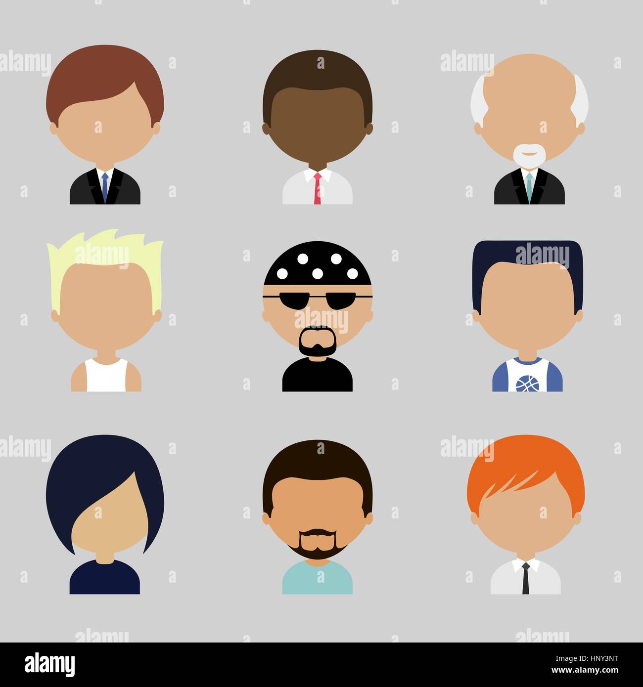 Colorful Avatars Icons Set in Flat Style Stock Vector Image & Art - Alamy