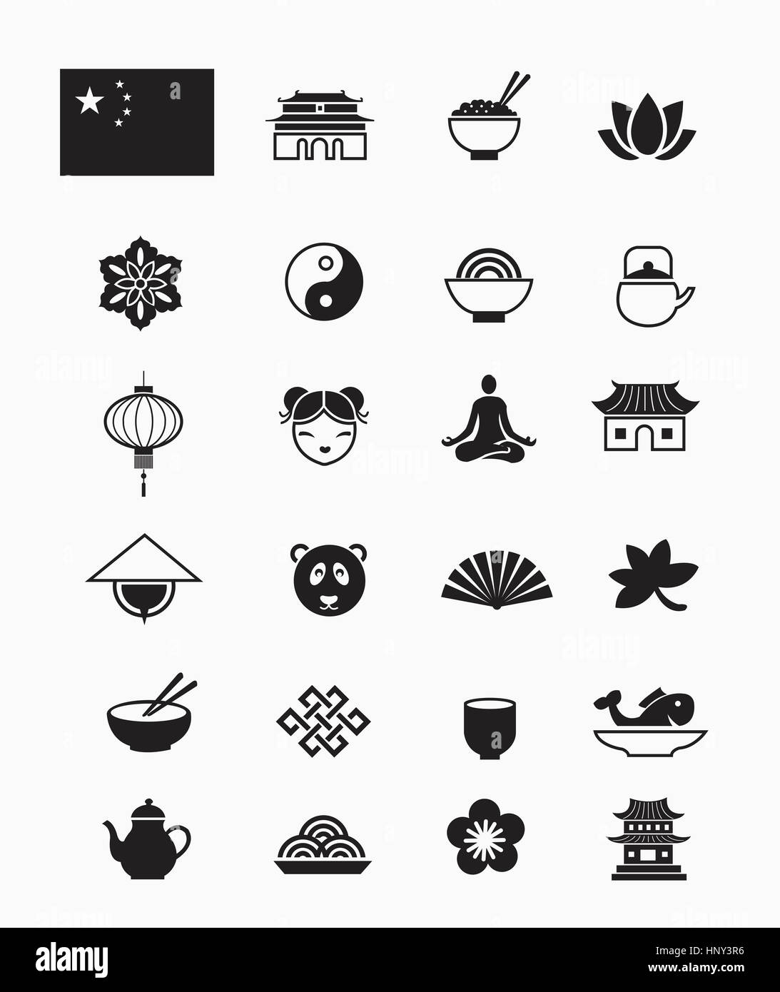 Various icons related to China Stock Photo - Alamy