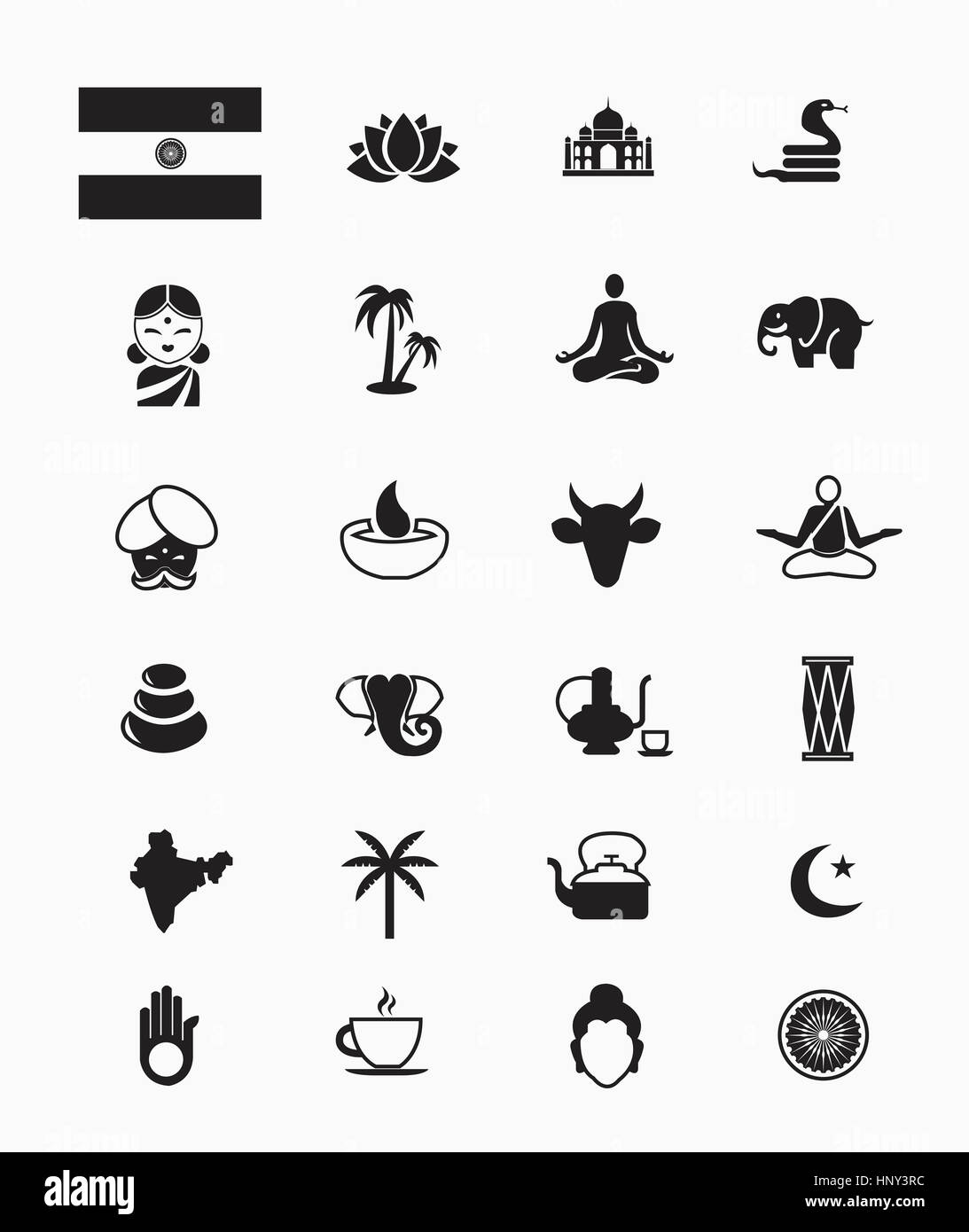 India culture icons Cut Out Stock Images & Pictures - Alamy